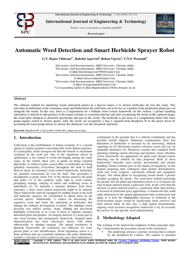 Automatic Weed Detectio | PDF