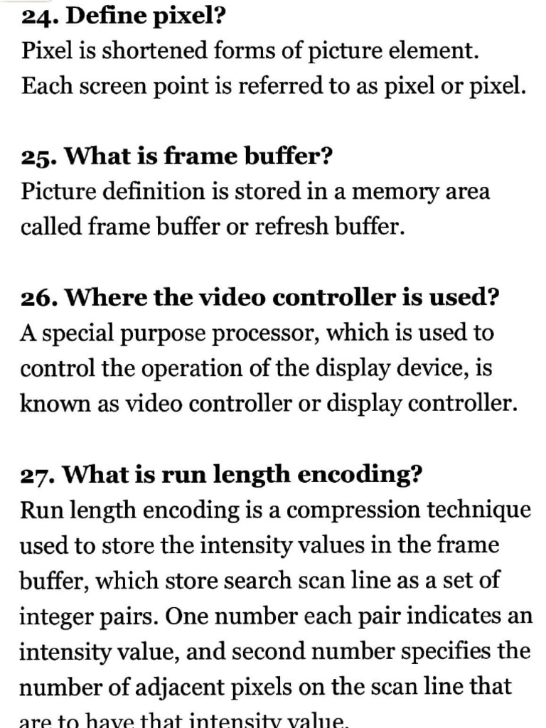 Cg Viva Questions | PDF | 2 D Computer Graphics | Elementary Mathematics