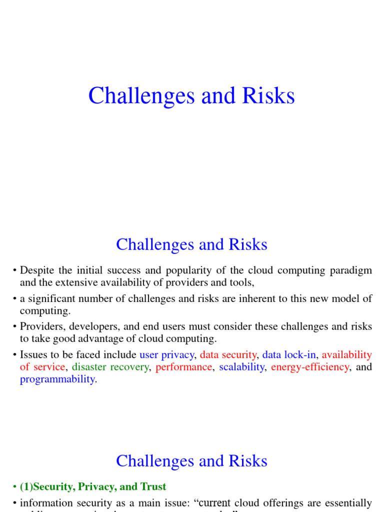 Challenges and Risks | PDF | Cloud Computing | Data Center