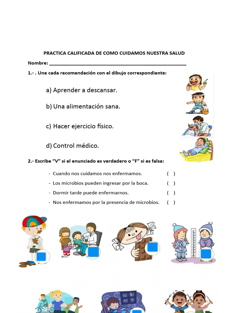Practica Calificada de Como Cuidamos Nuestra Salud | PDF