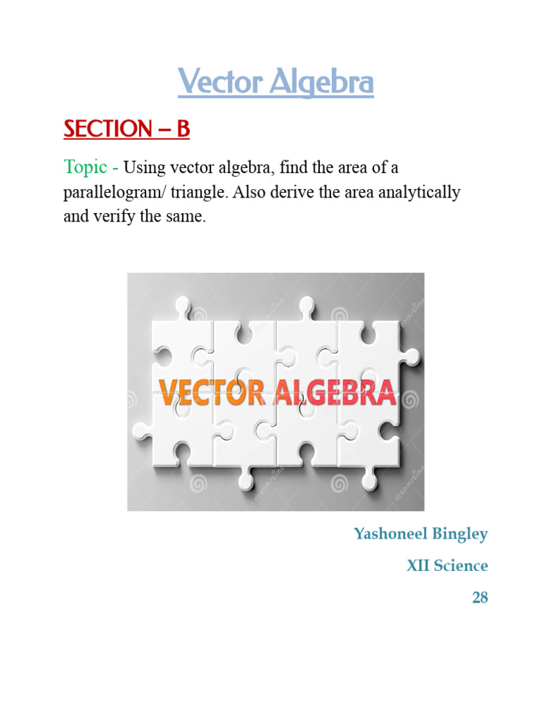 Class 11 ISC Vector Algebra project | PDF