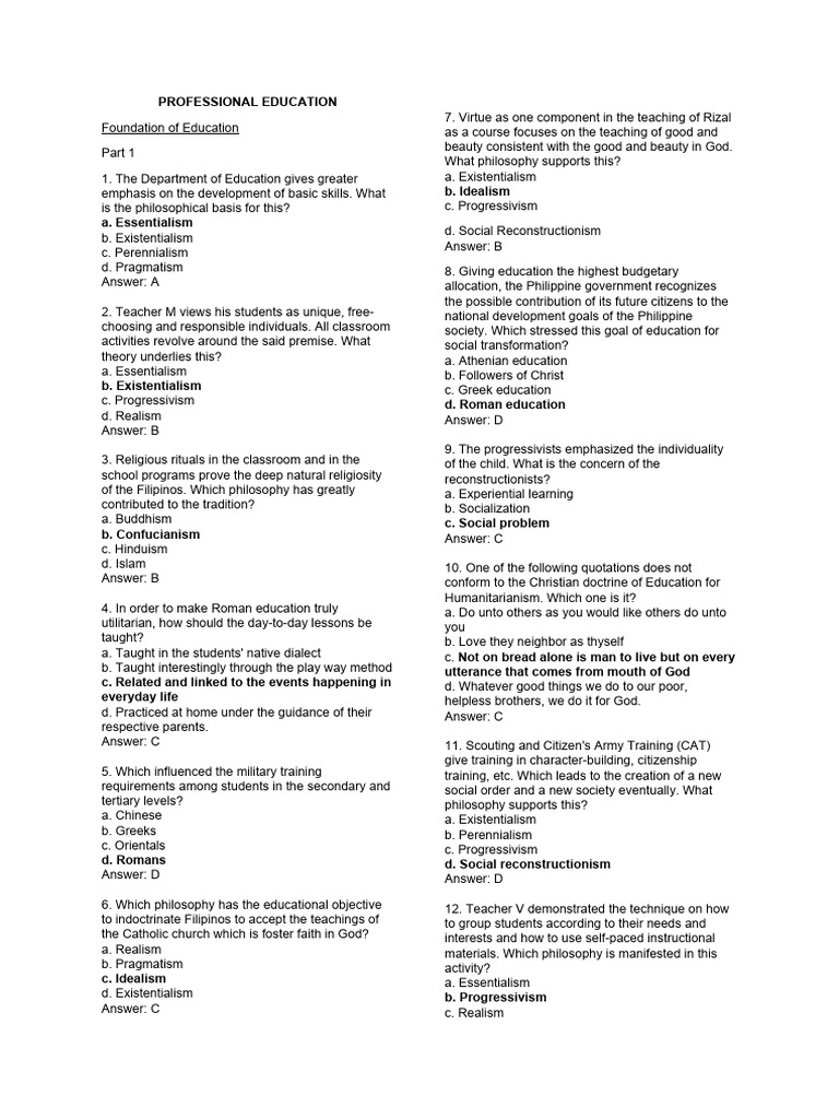 Professional Ed Let Reviewer | PDF | Social Science | Wellness