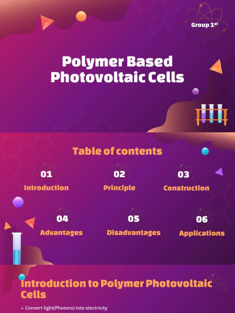 Group 01 Polymer Based Photovoltaic Cell | PDF