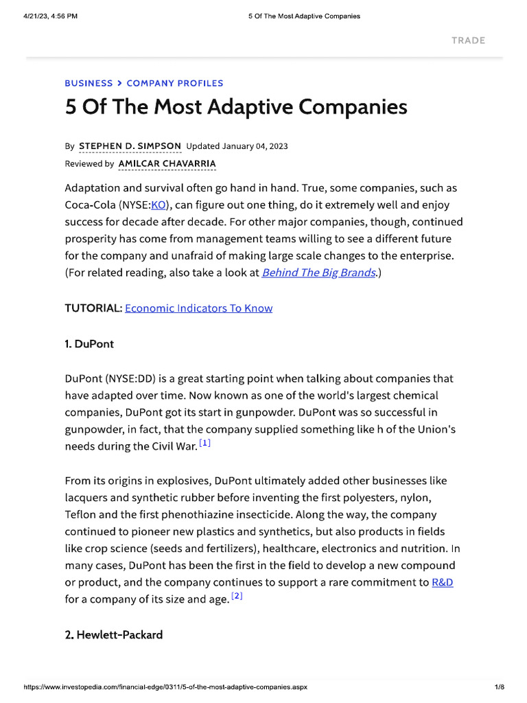 5 of The Most Adaptive Companies | PDF