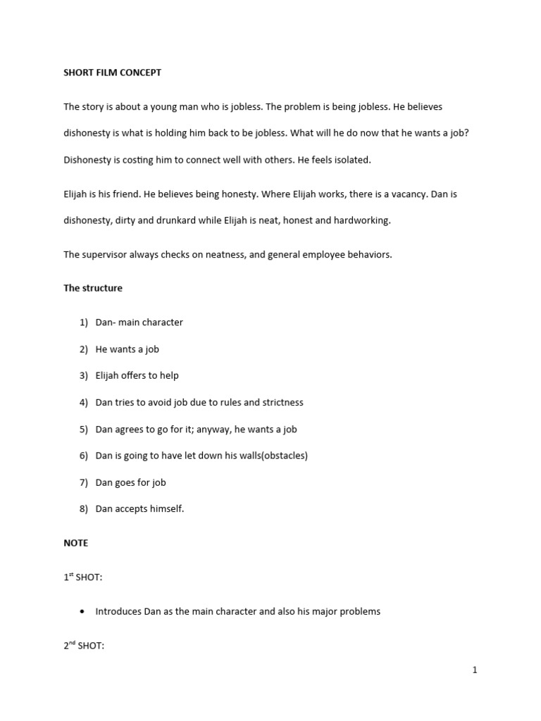 Short Film Concept | PDF