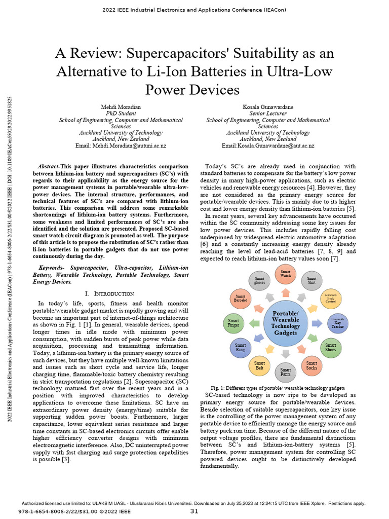 A Review Supercapacitors Suitability As An Alternative To Li-Ion ...