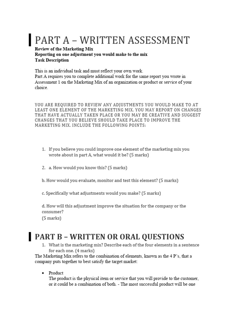 Assessment2-Marketing Mix | PDF | Pricing | Marketing