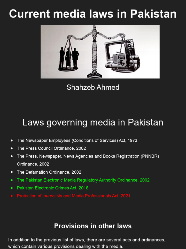 Current Media Laws in Pakistan | PDF | Defamation | Contempt Of Court