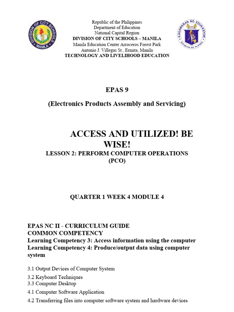EPAS 9 - Q1 - W4 - Mod4 - RevisedEdition2022 | PDF