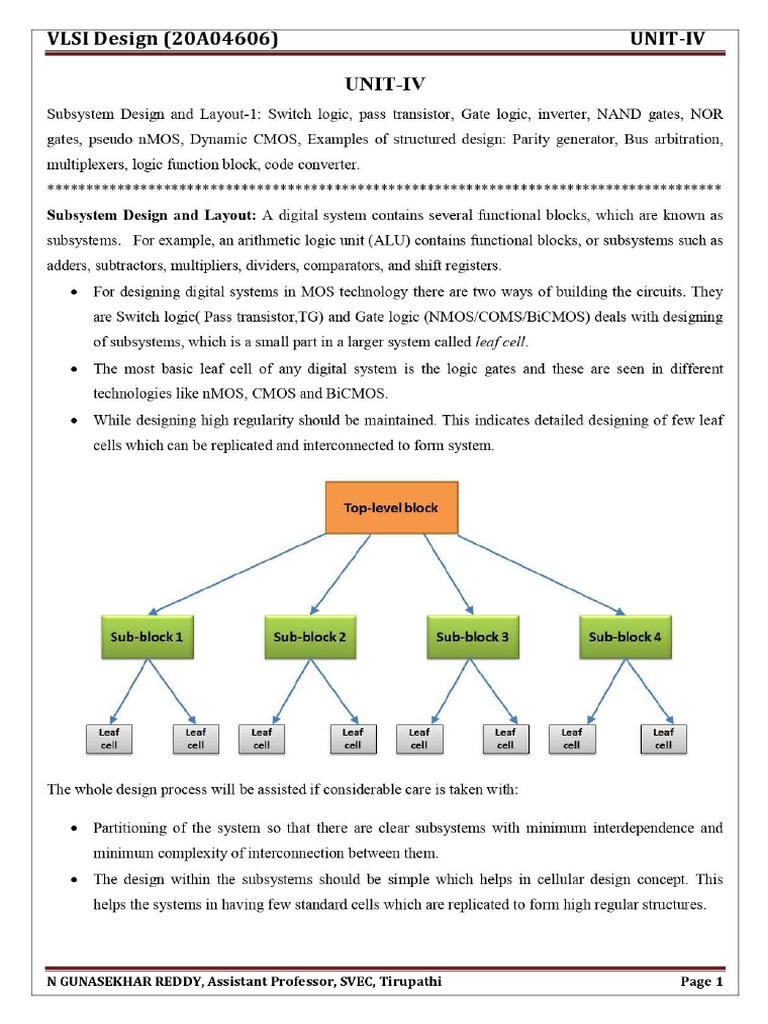 Basic Vlsi Design (Aut) - Unit Iv Material | PDF Basic Vlsi Design (Aut) - Unit Iv Material | PDF