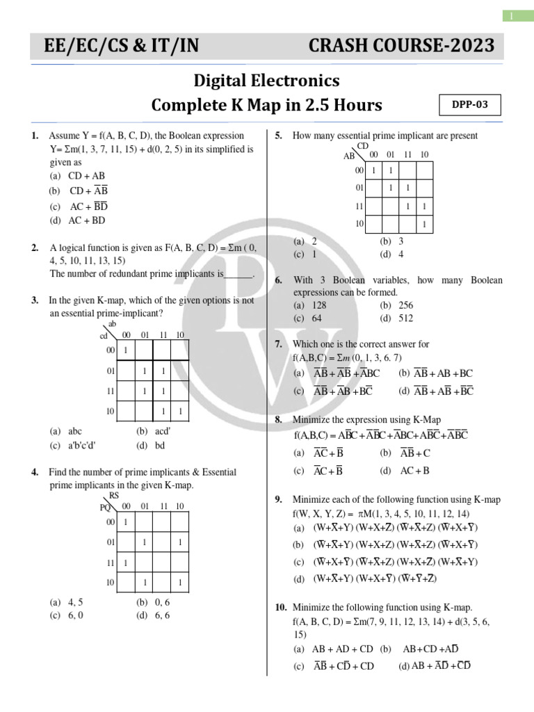 Complete K - Map - DPP-03 | PDF