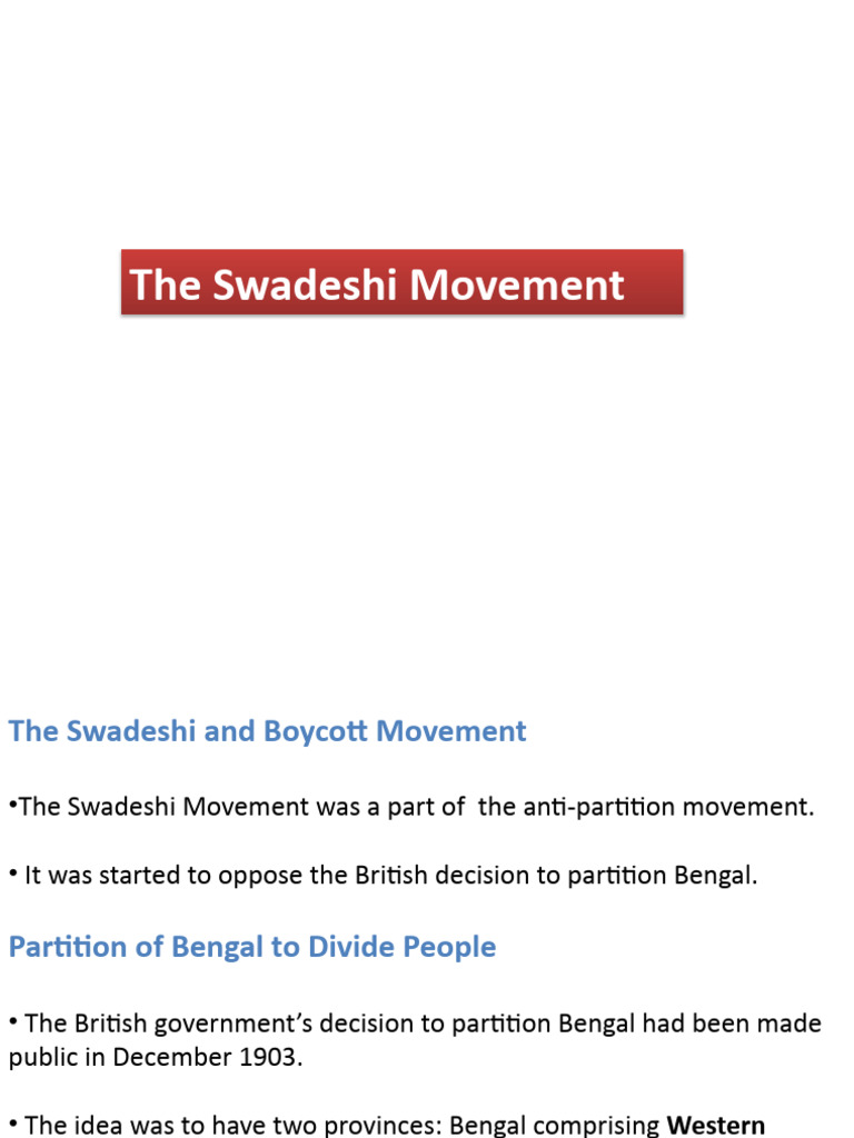 The Swadeshi Movement | PDF | British Raj | South Asia
