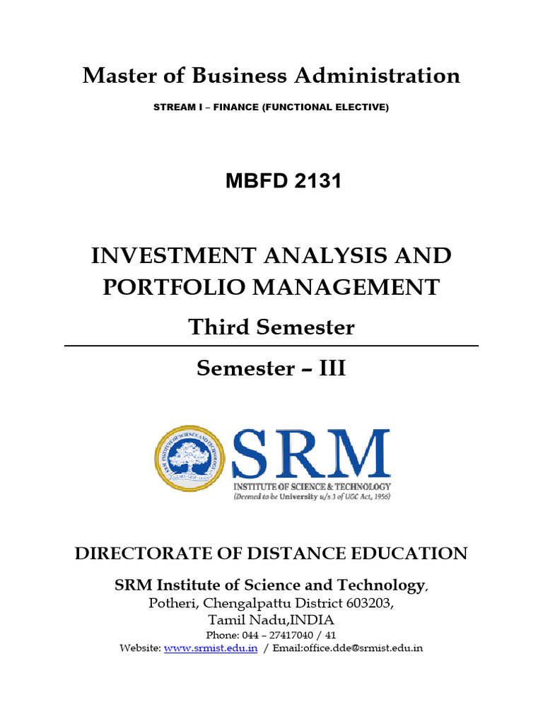 INVESTMENT ANALYSIS AND PORTFOLIO MANAGEMENT | PDF | Investing | Bonds ...