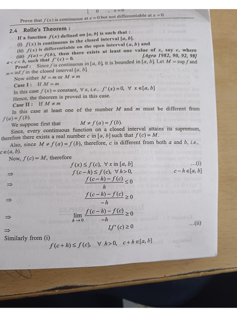 Differentiability and MVT | PDF
