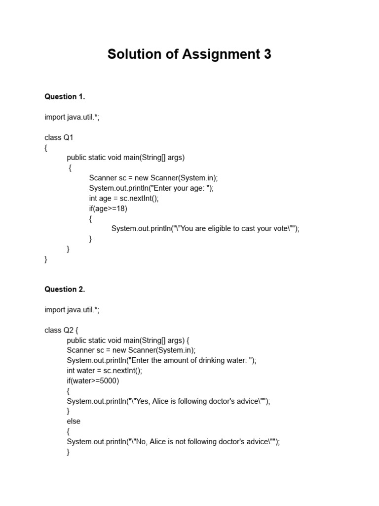 Solution of Assignment 3 | PDF