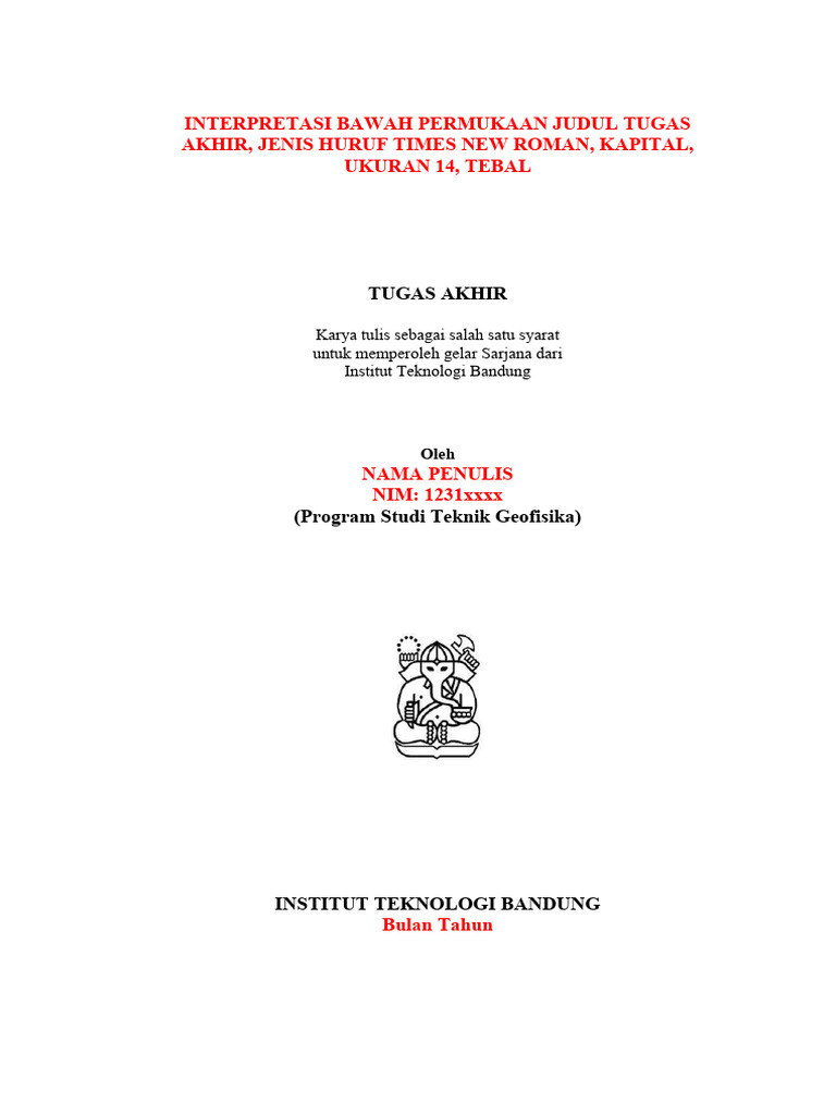 Format Tugas Akhir Teknik Geofisika ITB | PDF