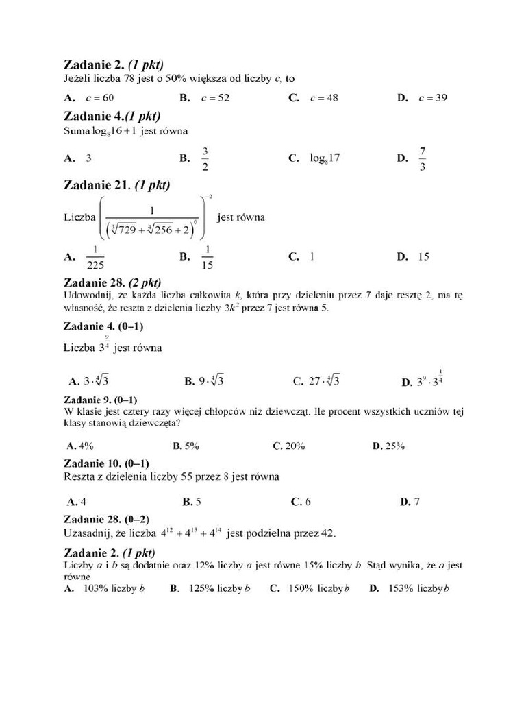 Liczby Rzeczywiste Matura Pdf