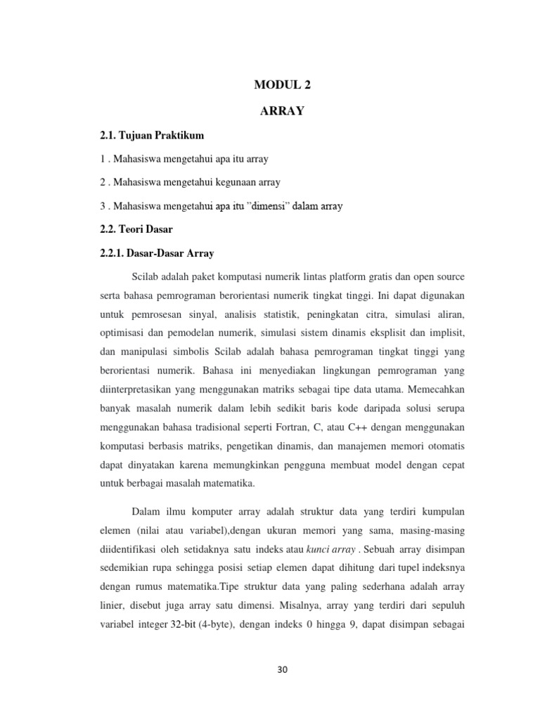 Panduan Array untuk Mahasiswa | PDF