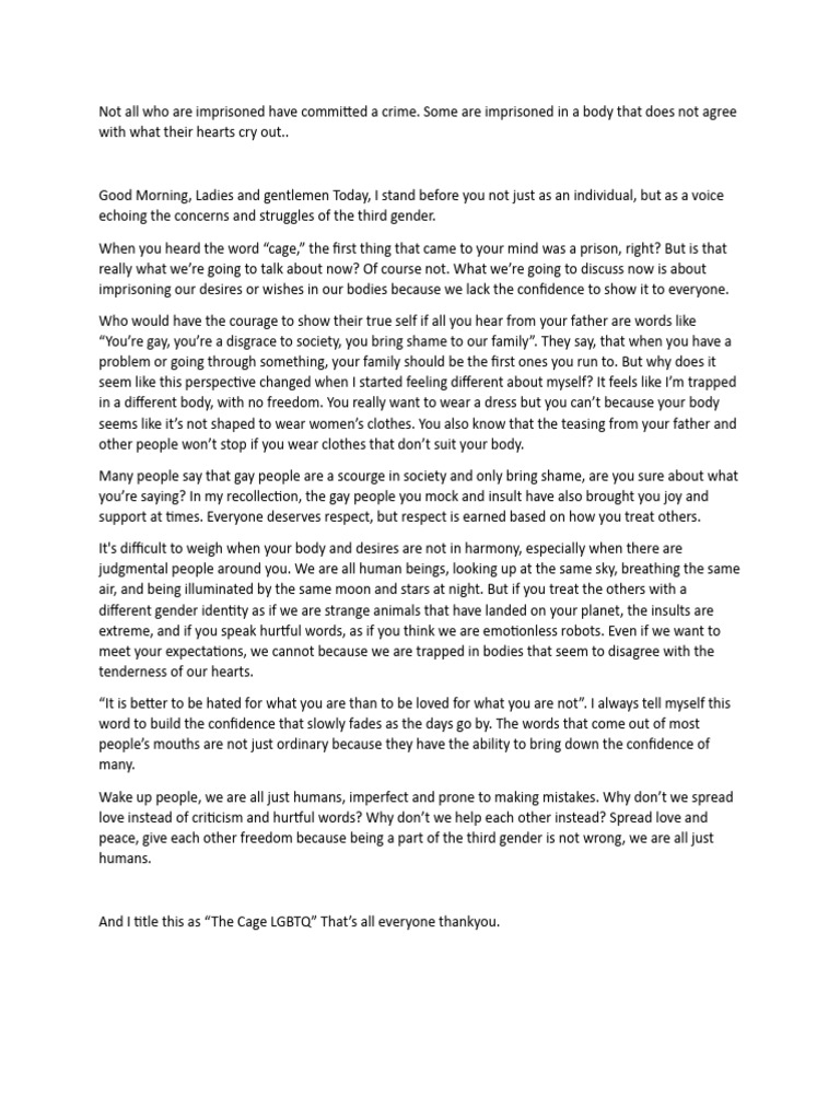 The Cage | PDF | Shame