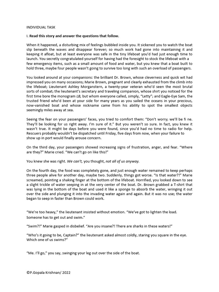 STORY - INDIVIDUAL TASK-pgk | PDF