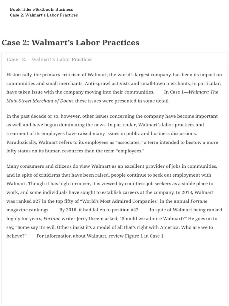 Actual Case Srudy | PDF | Walmart | Employment
