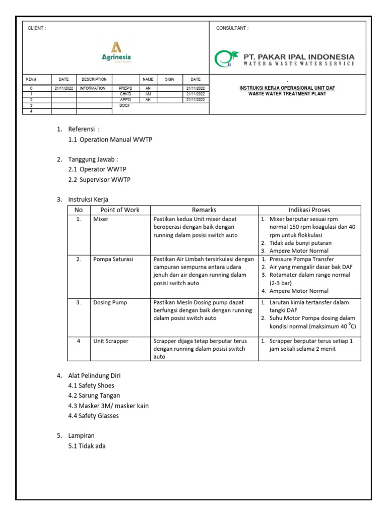 Instruksi Kerja Daf | PDF