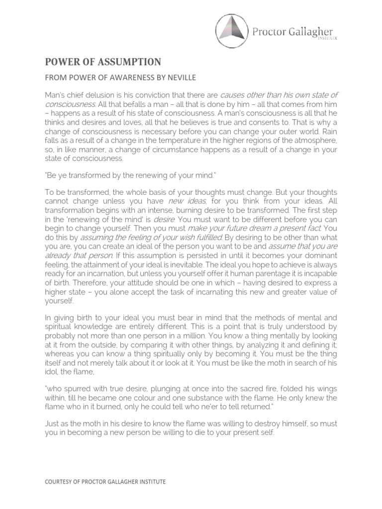 Power of Assumption - Chapter 3 - Power of Awa | PDF