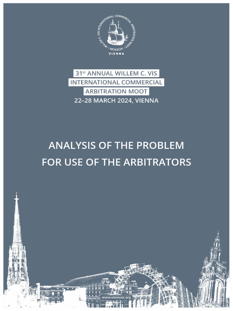 31st Vis Moot Arbitrator Brief | PDF | Arbitration | Arbitral Tribunal