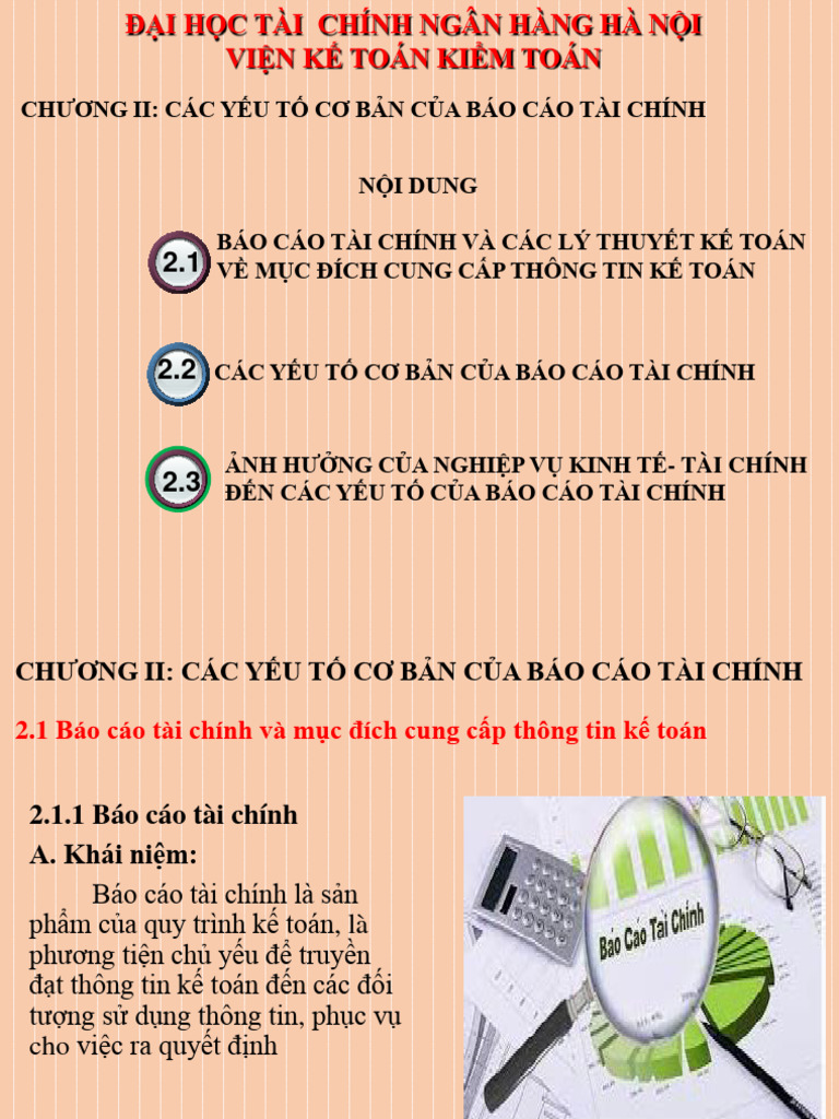 Chương 2. Các yếu tố cơ bản của BCTC | PDF