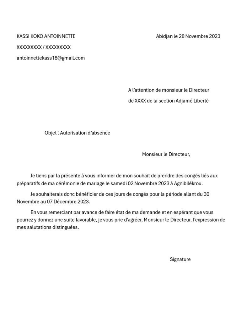 Autorisation D'absence | PDF