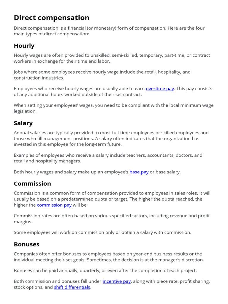 Compensation | PDF | Employee Benefits | Salary