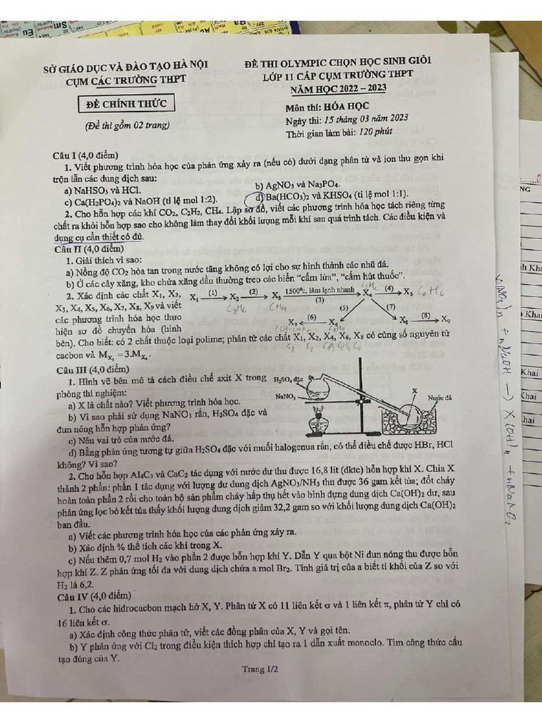 de HSG 11 Ha Noi Nam 2022 - 2023 | PDF