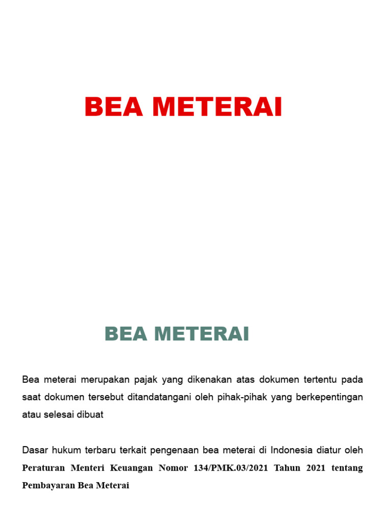 Bea Meterai | PDF
