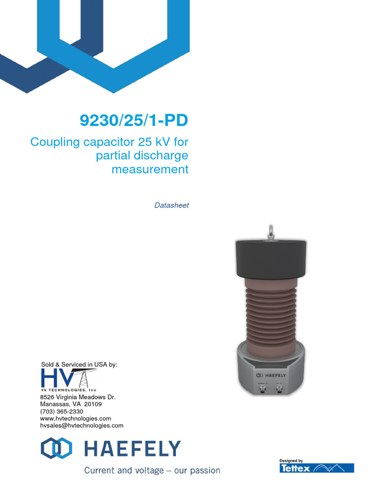 HVT DS HAEFELY 9230-25-1-PD Coupling Capacitor V2010 | PDF | Capacitor ...