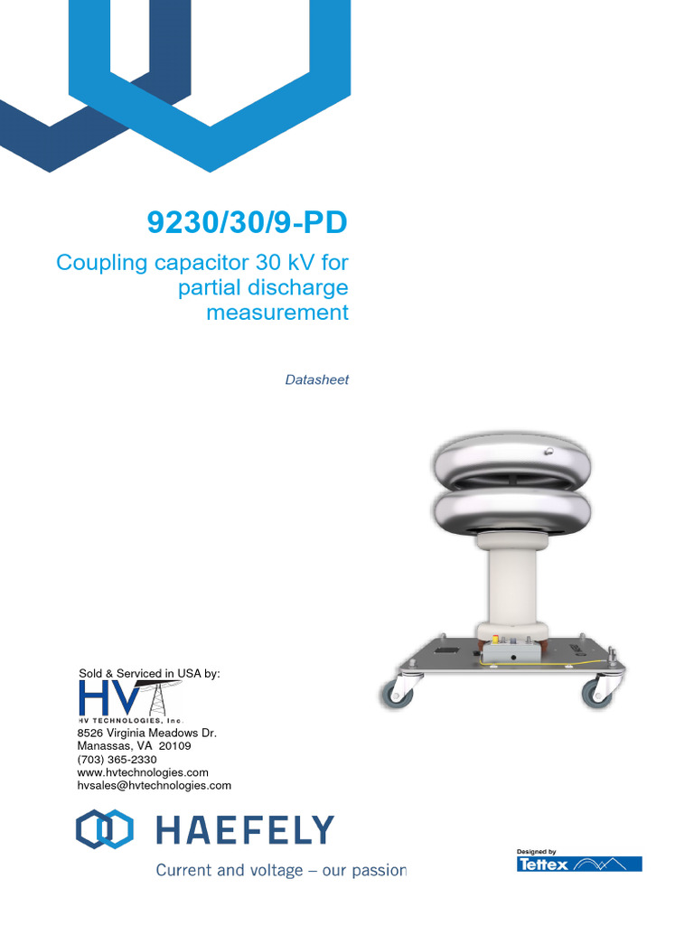 HVT DS HAEFELY 9230-30-9-PD Coupling Capacitor V2004 | PDF