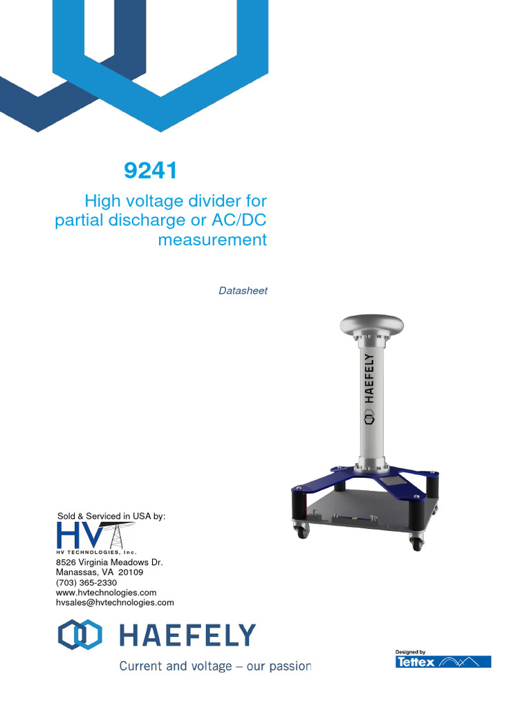 HVT DS HAEFELY 9241-RC-Coupling-Capacitor V2207 | PDF | Electronic ...