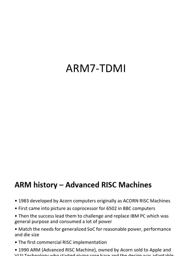 Overview of ARM7-TDMI Architecture | PDF