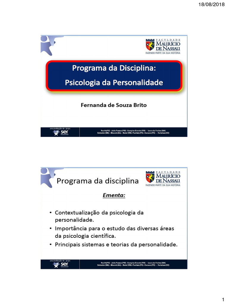 0 Programa Da Disciplina | PDF