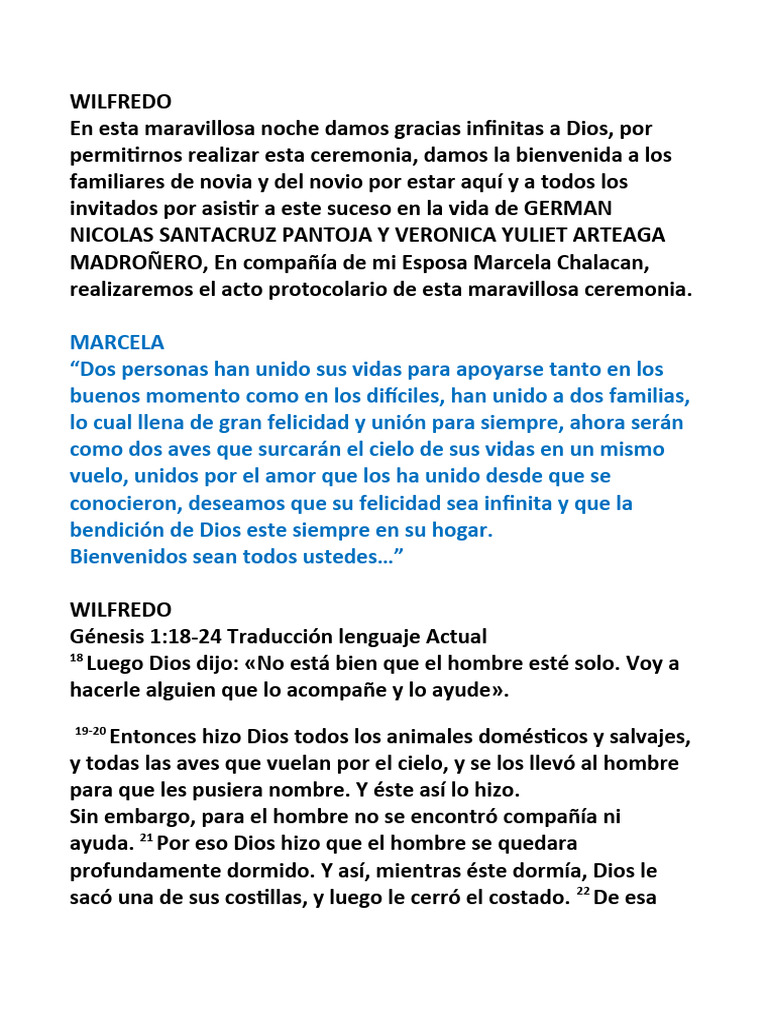 Protocolo Boda Edwin 2 | PDF | Amor | Matrimonio