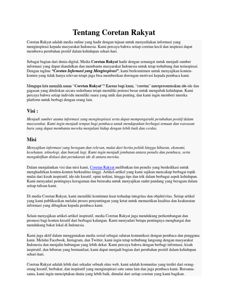 Coretan Rakyat | PDF