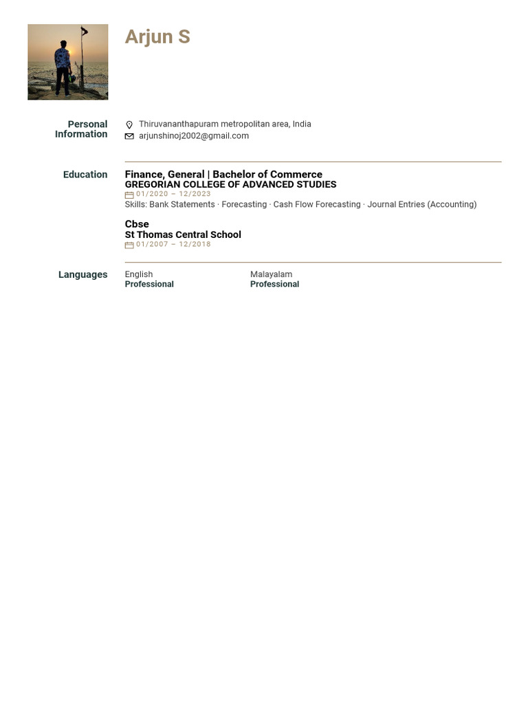 (FREE COPY) Arjun S Resume | PDF