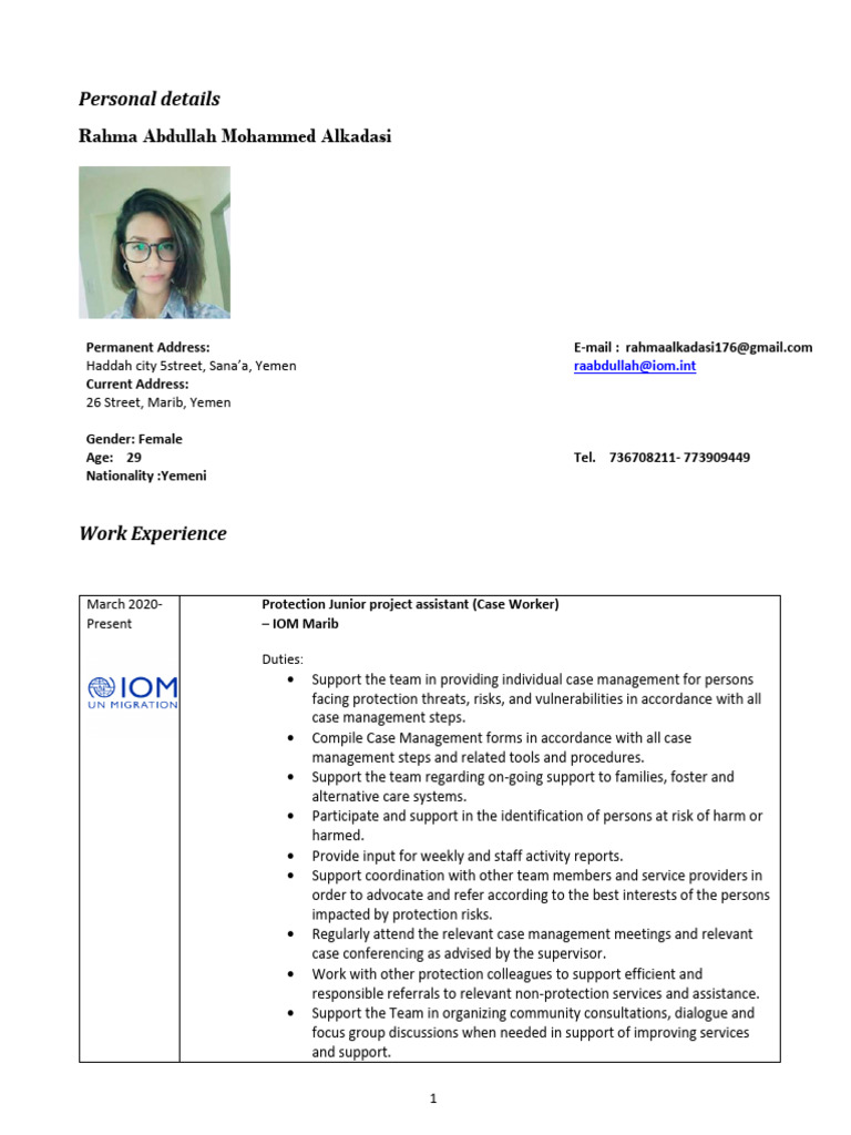 CV Rahma A.kadasi | PDF