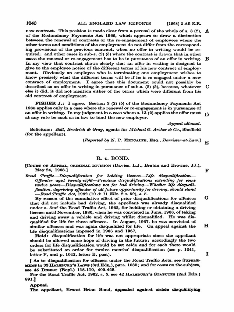 R v Bond [1968] 2 All ER 1040 | PDF