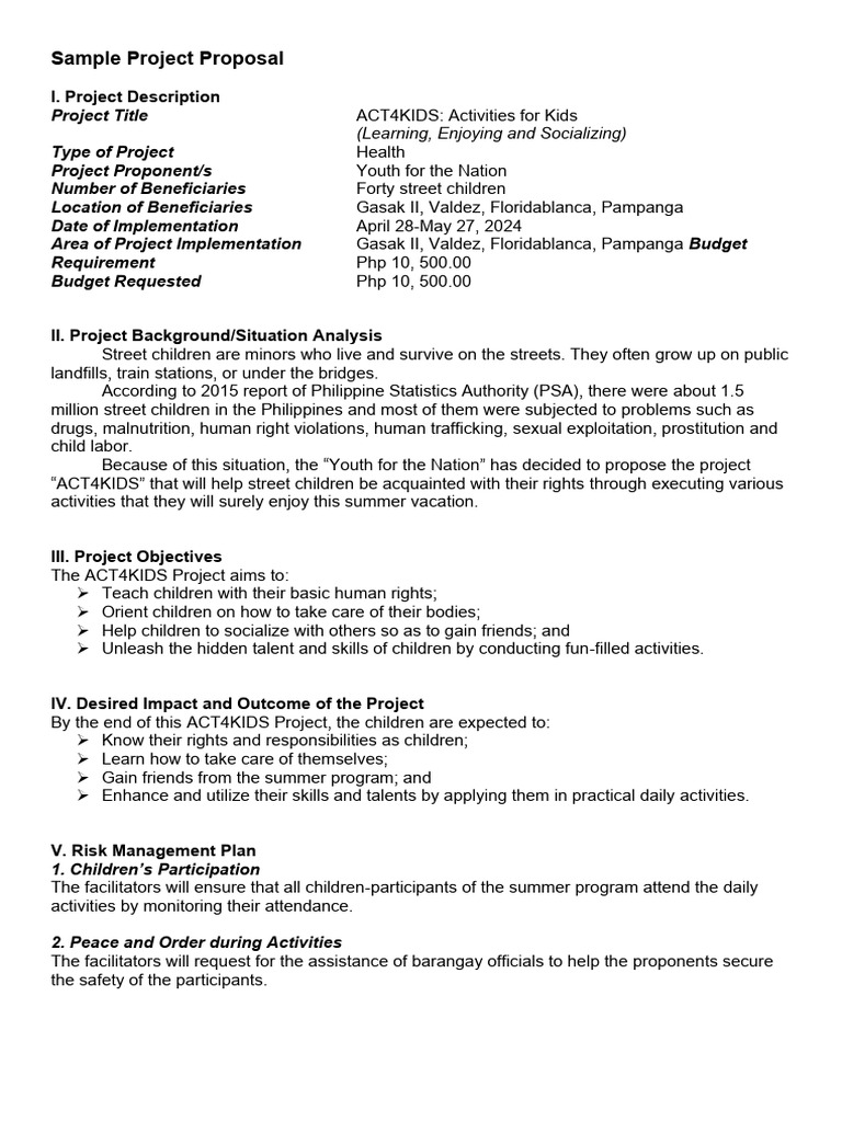 Sample Project Proposal | PDF | Human Rights | Justice