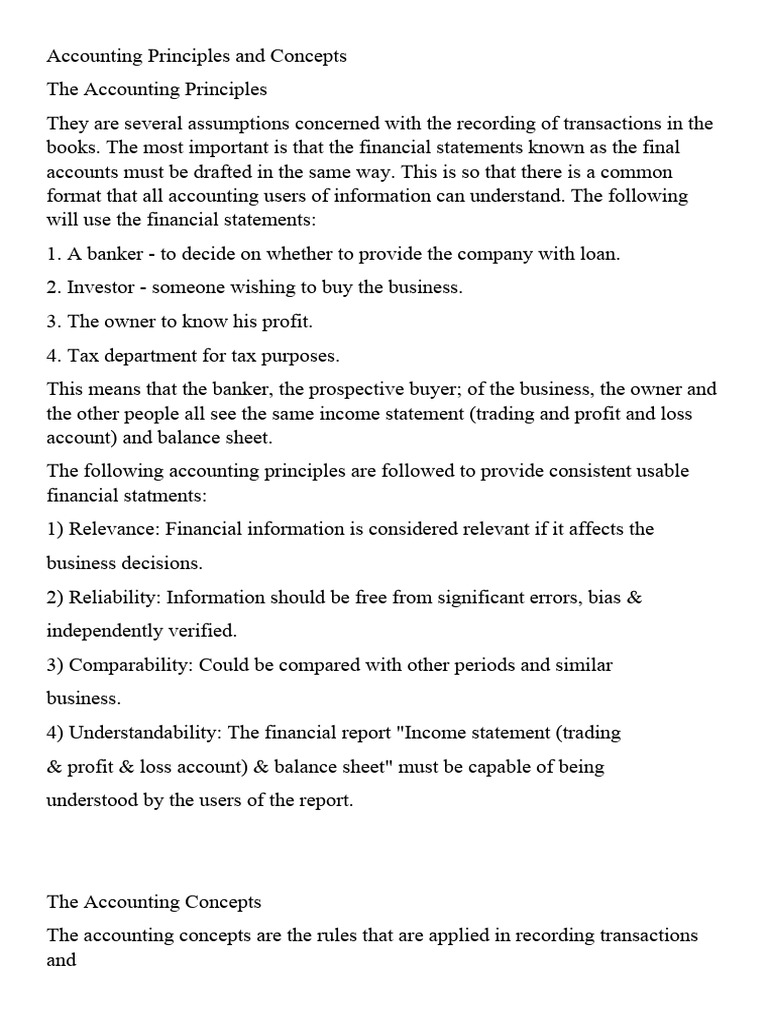 Key Accounting Principles Explained | PDF | Debits And Credits | Income ...