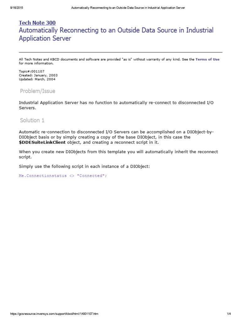 Tech Note 300 - Auto-Reconnect | PDF | Computers