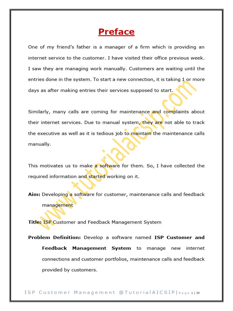 ISP Customer Management System | PDF