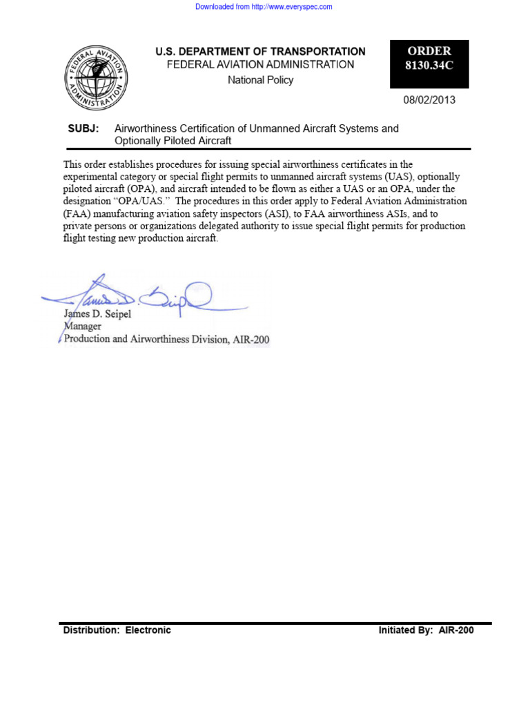 UAS/OPA Airworthiness Certification | PDF | Federal Aviation ...