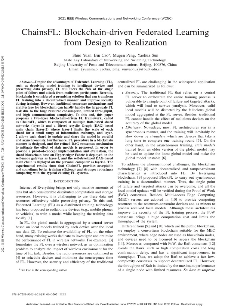 ChainsFL Blockchain-Driven Federated Learning From Design To ...