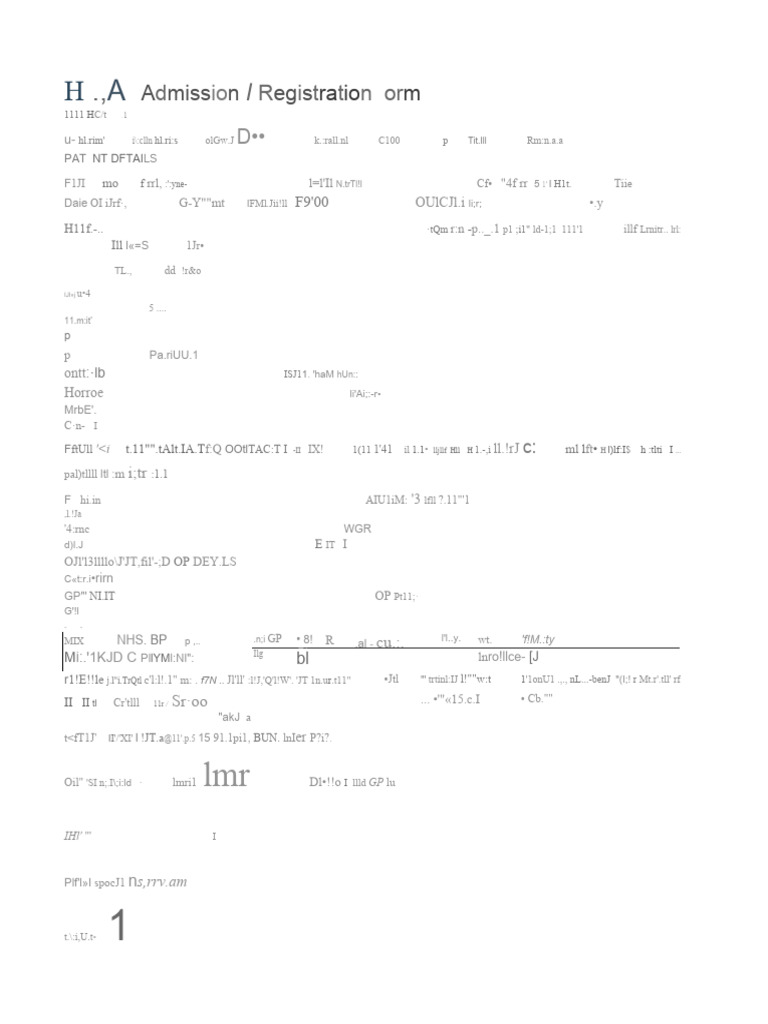 Hca Admission Registration Form London Bridge Hospital | PDF